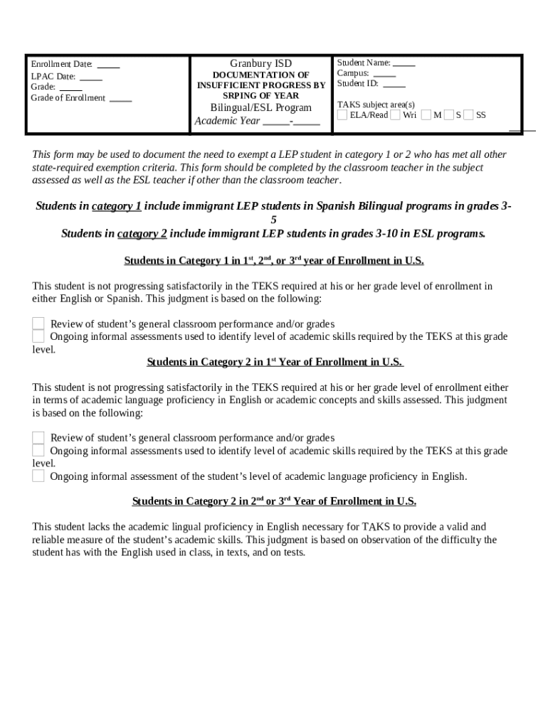 Beginning of Year LPAC Guidance Checklist - Texas Education Agency Doc ...