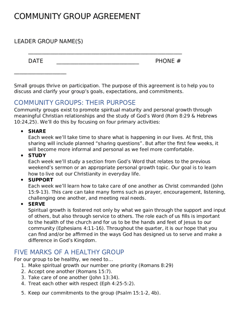 Community-Based Organizations, Agencies, and Groups Doc Template ...