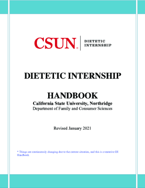 Fillable Online DIETETIC INTERNSHIP HANDBOOK Fax Email Print - pdfFiller