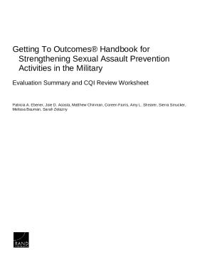 Getting To Outcomes Handbook for Strengthening Sexual Assault ...