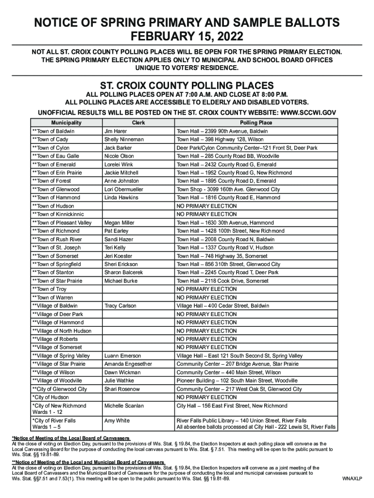 Fillable Online SCC Spring Election and Sample Ballot 2022.indd Fax ...