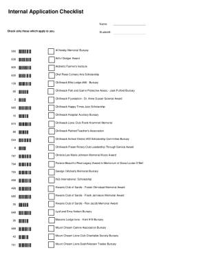 Fillable Online Internal Application Checklist - sd33.bc.ca Fax Email Print - pdfFiller