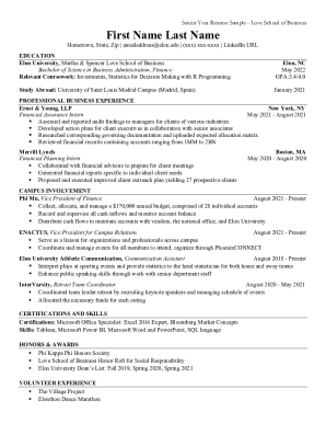 Fillable Online www.thebalancecareers.comcollege-senior-resumeCollege ...