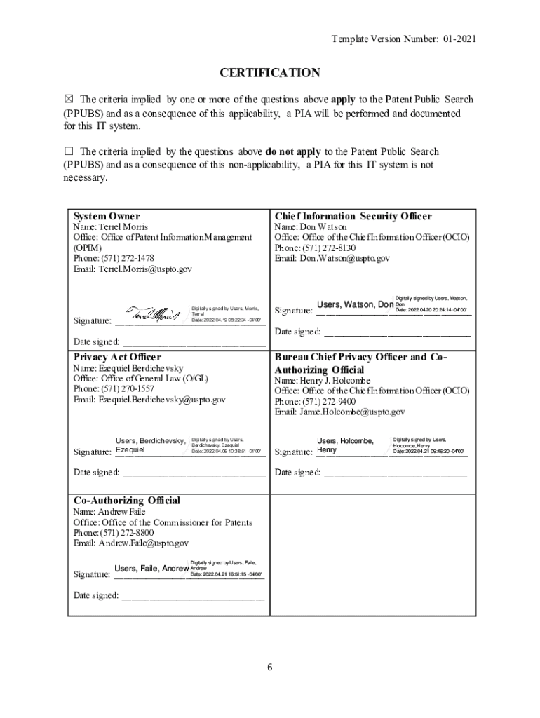 Fillable Online FY22 PPUBS Privacy Threshold Analysis (PTA).pdf Fax ...