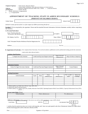 APPOINTMENT OF TEACHING STAFF IN AIDED SECONDARY SCHOOLS Doc Template ...