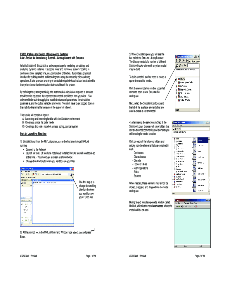 Fillable Online ES205 Analysis and Design of Engineering Systems: Lab 1: An ... Fax Email Print ...