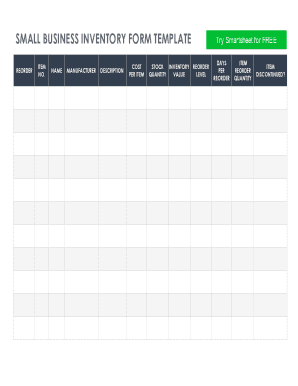 Fillable Online SMALL BUSINESS INVENTORY FORM TEMPLATE Fax Email Print ...