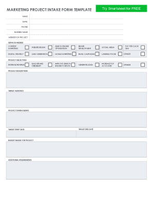 Fillable Online MARKETING PROJECT INTAKE FORM TEMPLATE - smartsheet.com ...