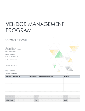 Fillable Online VENDOR MANAGEMENT PROGRAM - Smartsheet Fax Email Print ...