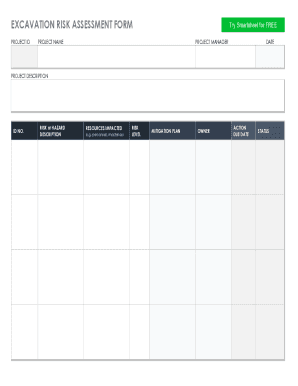 Fillable Online EXCAVATION RISK ASSESSMENT FORM - Smartsheet Fax Email ...