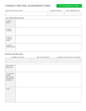 Fillable Online CHURCH FIRE RISK ASSESSMENT FORM - Smartsheet Fax Email ...