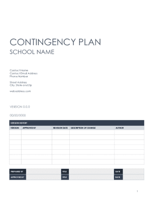 Fillable Online CONTINGENCY PLAN - Smartsheet Fax Email Print - pdfFiller
