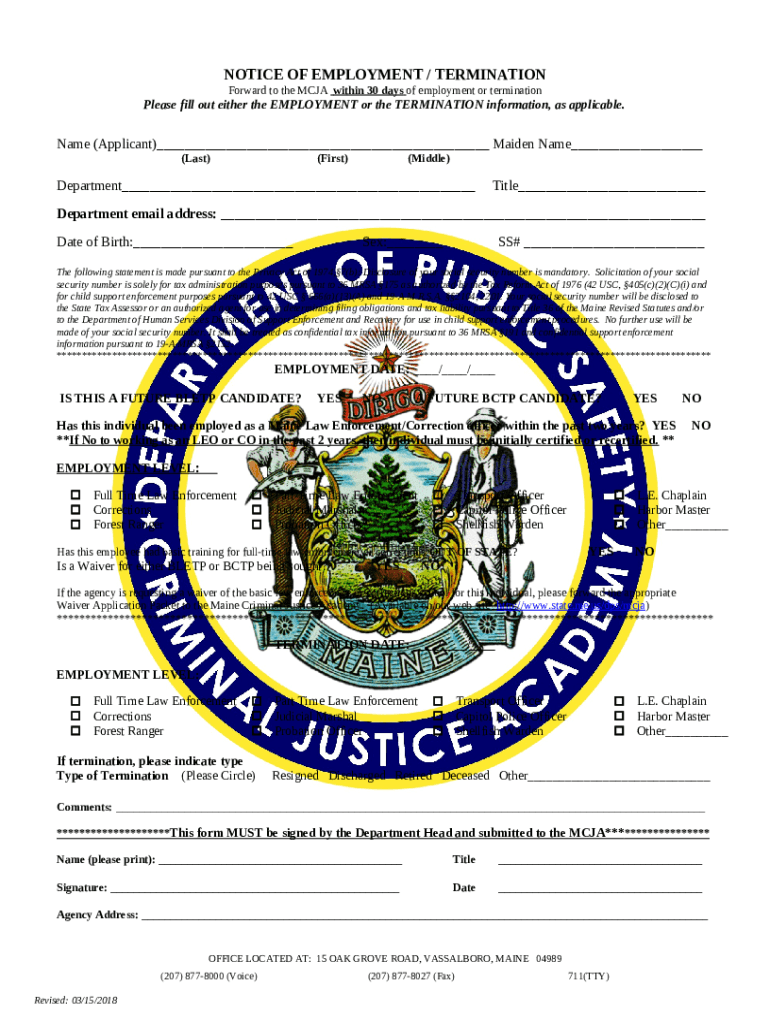 Home Maine State Police Doc Template | pdfFiller