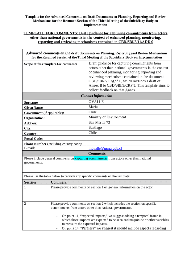 This template aims to collect feedback on that Annex Doc Template ...