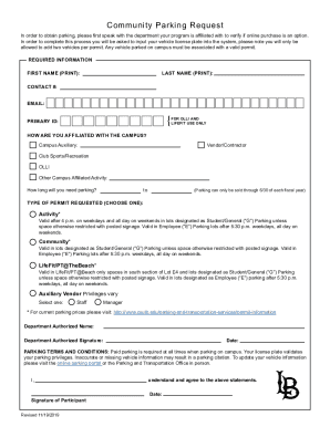 Fillable Online Community Parking Request Form Fax Email Print - pdfFiller