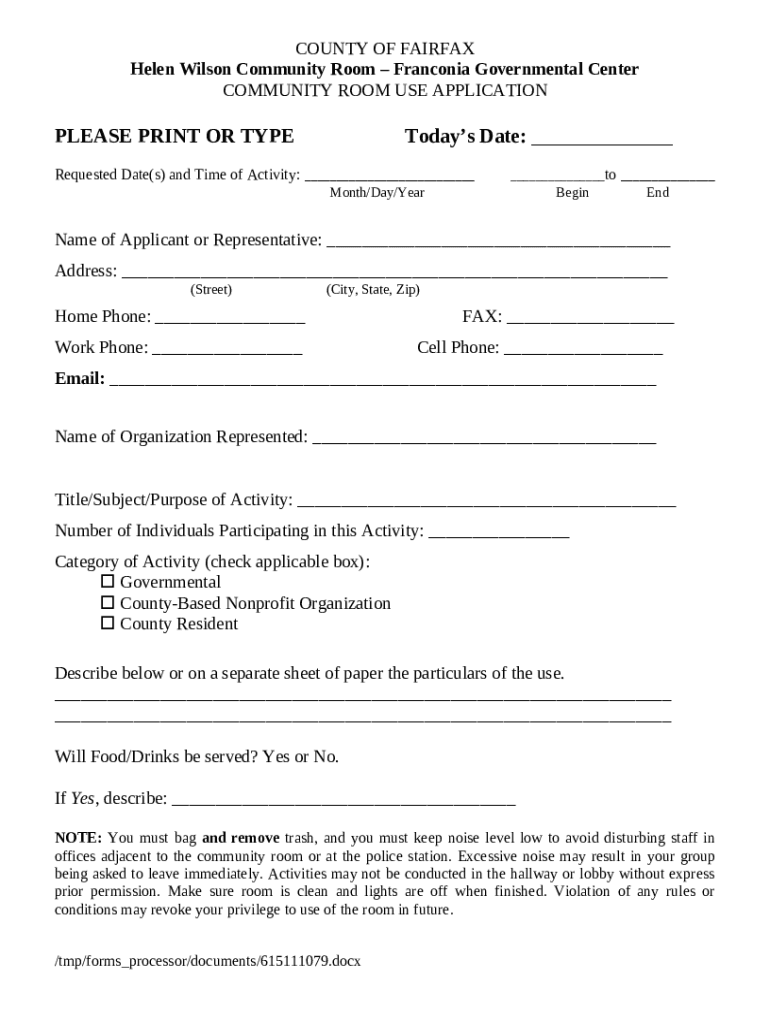 Department of Housing and Community Development - Fairfax County, Virginia Doc Template | pdfFiller