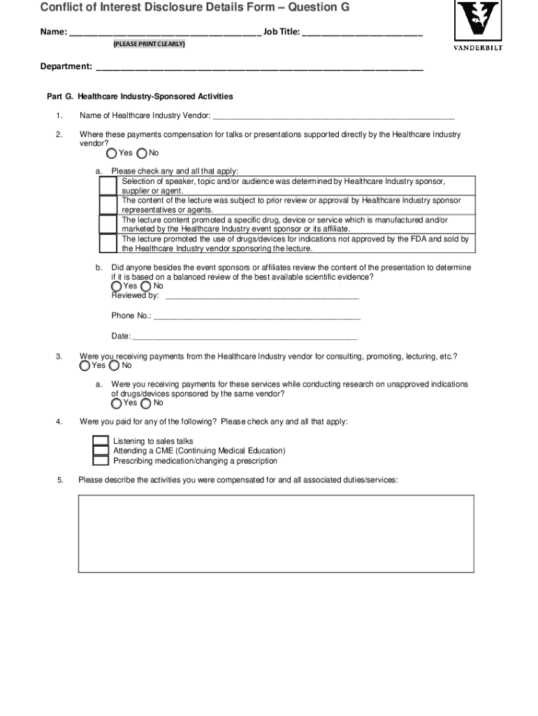 Fillable Online fill.ioConflict-of-Interest-Disclosure-DetailsFillable Conflict of Interest ...