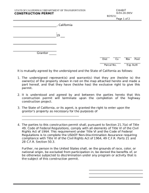 CONSTRUCTION PERMIT - California Department of Transportation - dot ca ...