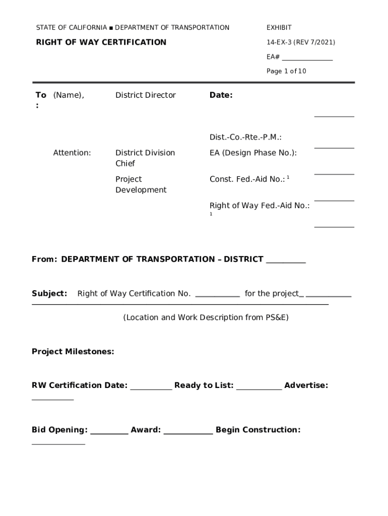 Sample Certification No. 1 'Subject To' Railroad Clearance Letter - dot ...