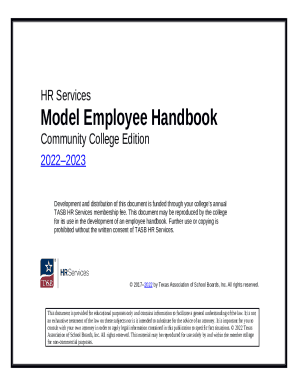 Employee Handbook - Sample, Template - Word & PDF Doc Template | pdfFiller