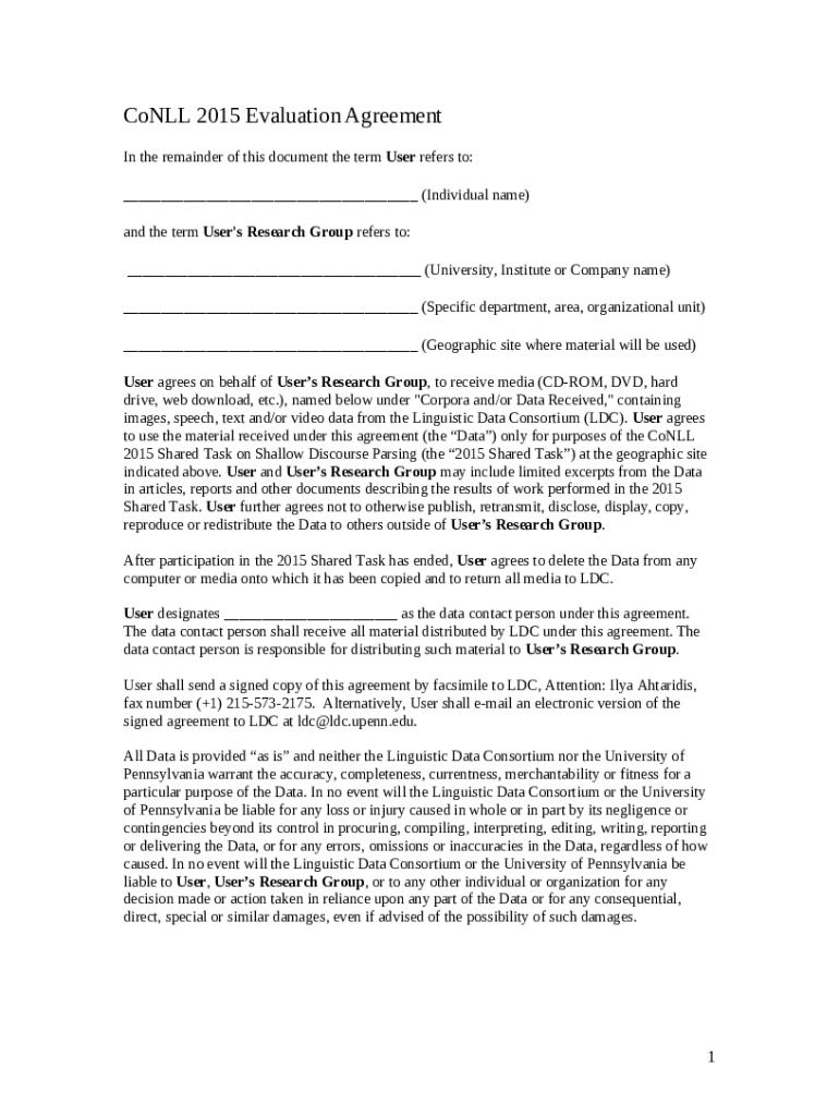 TIDES Evaluation Membership Agreement - Brandeis University Doc Template | pdfFiller
