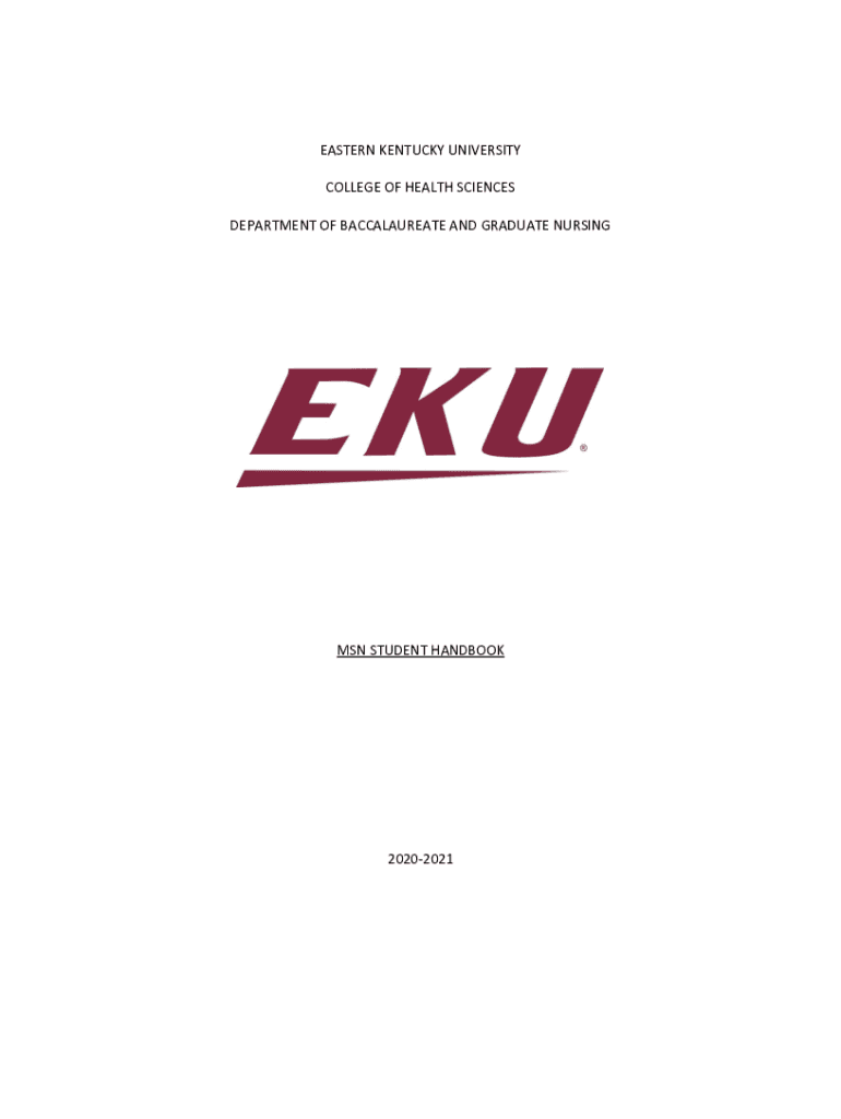 Fillable Online EASTERN KENTUCKY UNIVERSITY COLLEGE OF HEALTH SCIENCES DEPARTMENT OF ... Fax ...