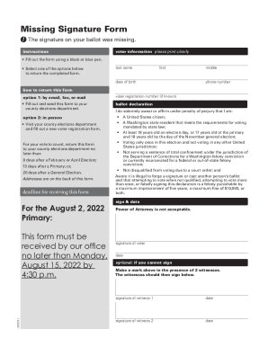 Fillable Online Missing Signature Form - Clallam County, Washington Fax ...