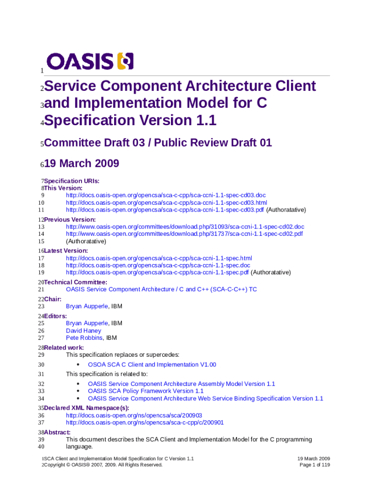 Docsoasis Opencsa Sca C Cppoasis Specification Template Docs Oasis Open Doc Template
