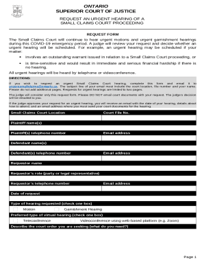 REQUEST - Ontario Courts Doc Template | pdfFiller