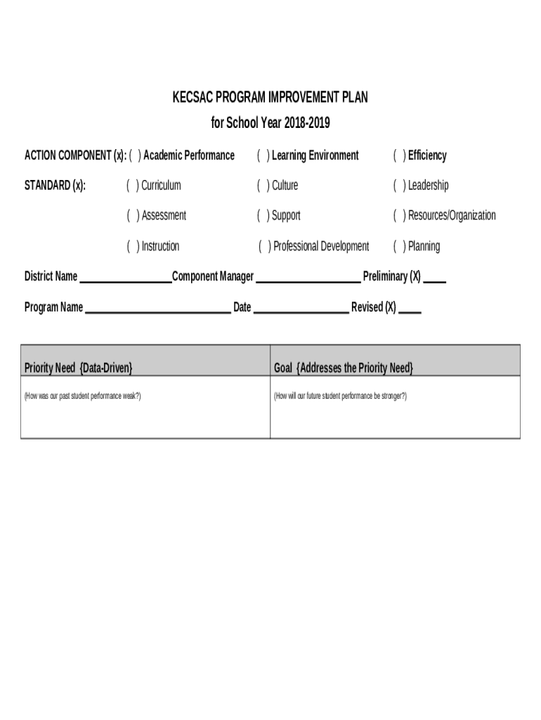 KECSAC PROGRAM IMPROVEMENT PLAN - Eastern Kentucky University Doc ...
