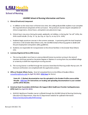 Fillable Online nursing lsuhsc LSUHNO School of Nursing Information and Forms Fax Email Print ...