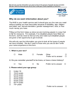 Fillable Online Why do we want information about you? - NHS Greater ...