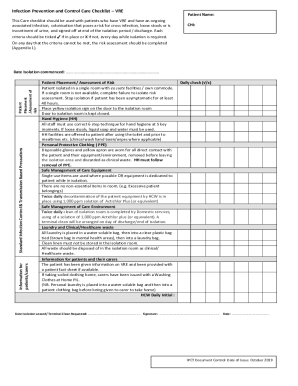 Fillable Online Infection Audit Control ...