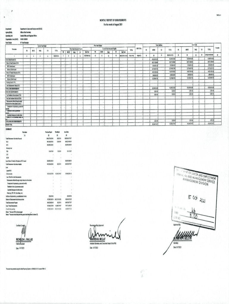 Fillable Online www.freescheduletemplates.comdisbursement6+ Free ...