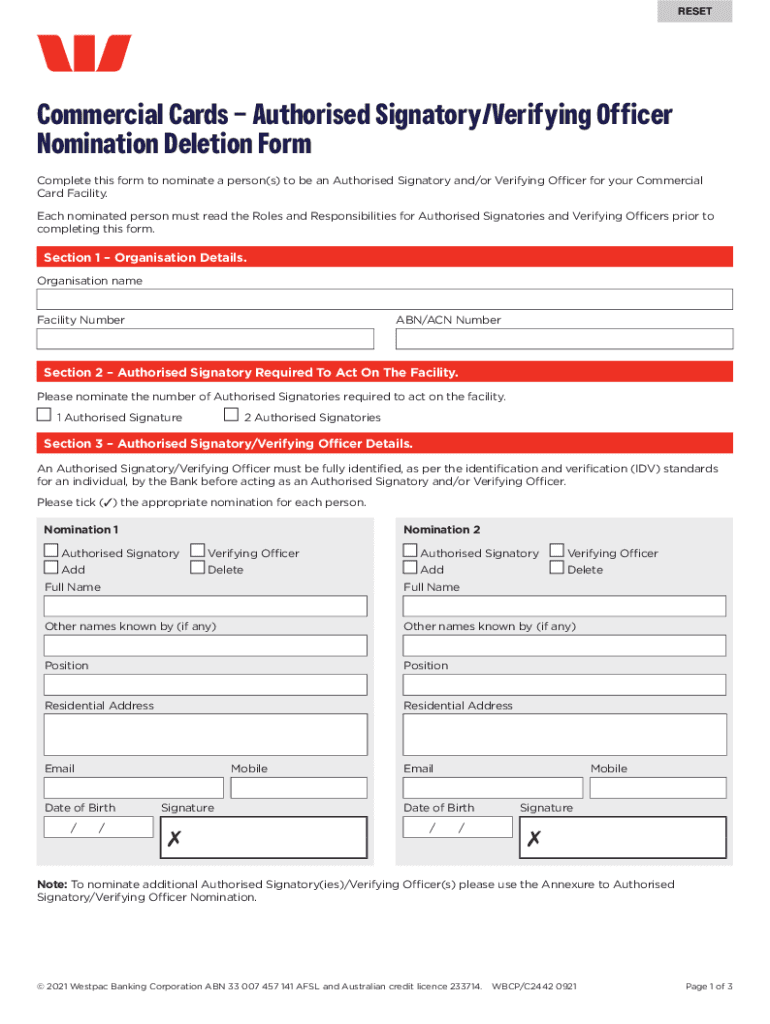 Fillable Online . Commercial Card Auth Sign Verifying Officer ...