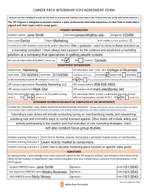 Fillable Online Key Items to Document for Your Internship ProgramKey ...