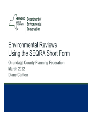 Fillable Online Environmental Reviews Using the SEQRA Short Form Fax ...