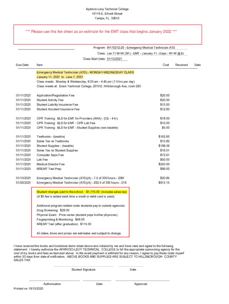 Fillable Online Jan2022 - estimate fee sheet.pdf Fax Email Print ...