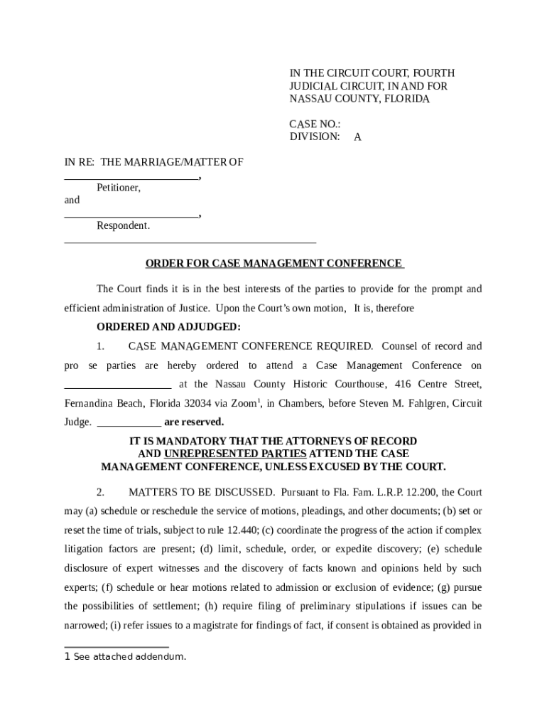 IN THE CIRCUIT COURT, FOURTH JUDICIAL CIRCUIT, IN AND FOR NASSAU COUNTY ...