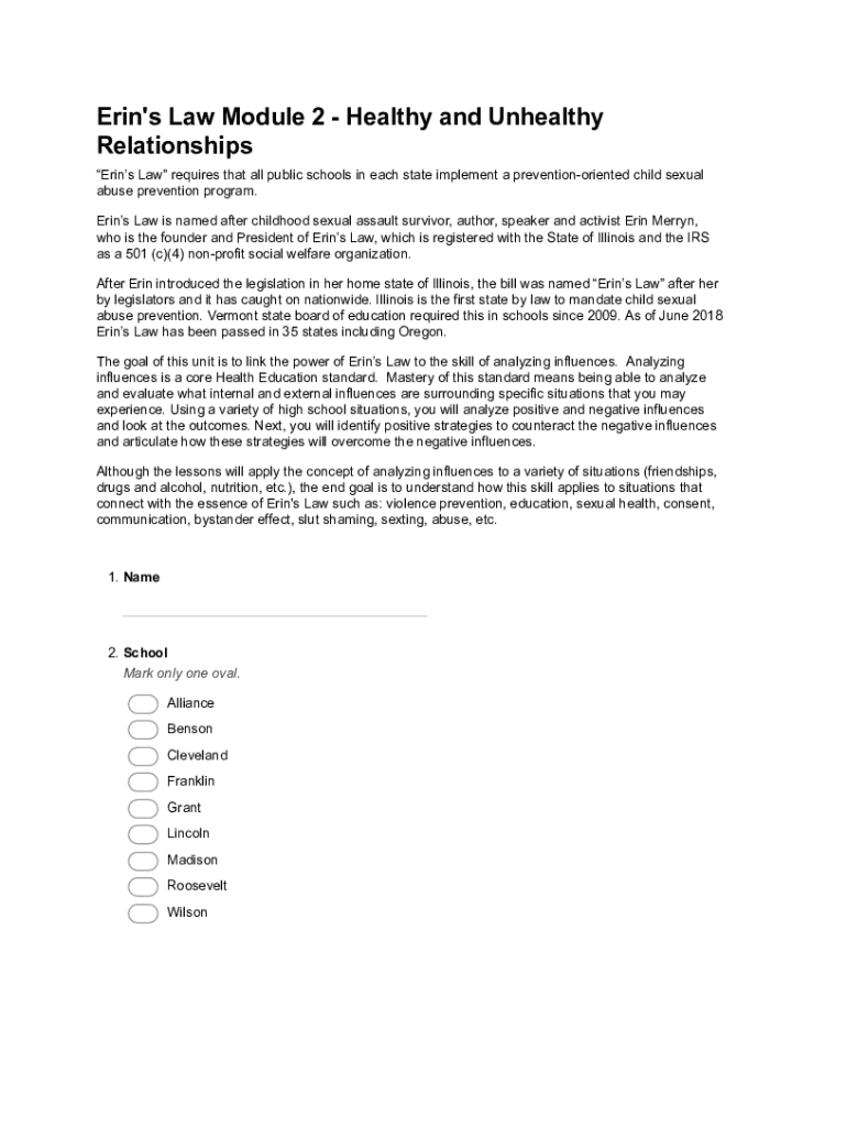 Fillable Online Erin's Law Module 2 - Google Forms Fax Email Print ...