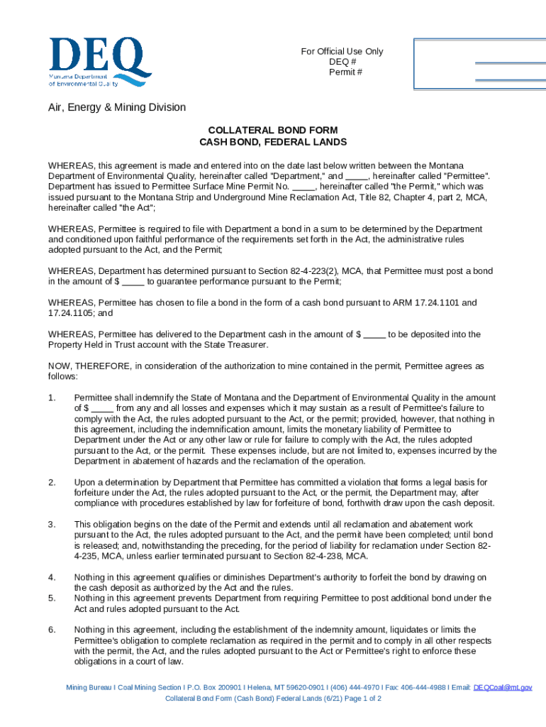 IRREVOCABLE LETTER OF CREDIT - deq.mt.gov - deq mt Doc Template | pdfFiller