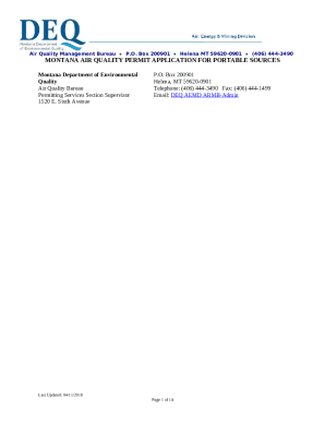 MONTANA AIR QUALITY PERMIT APPLICATION FOR PORTABLE SOURCES - deq.mt.gov - deq mt Doc Template ...