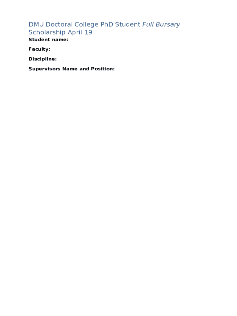 full-bursary-scholarships-april-19-application- v1 Doc Template | pdfFiller