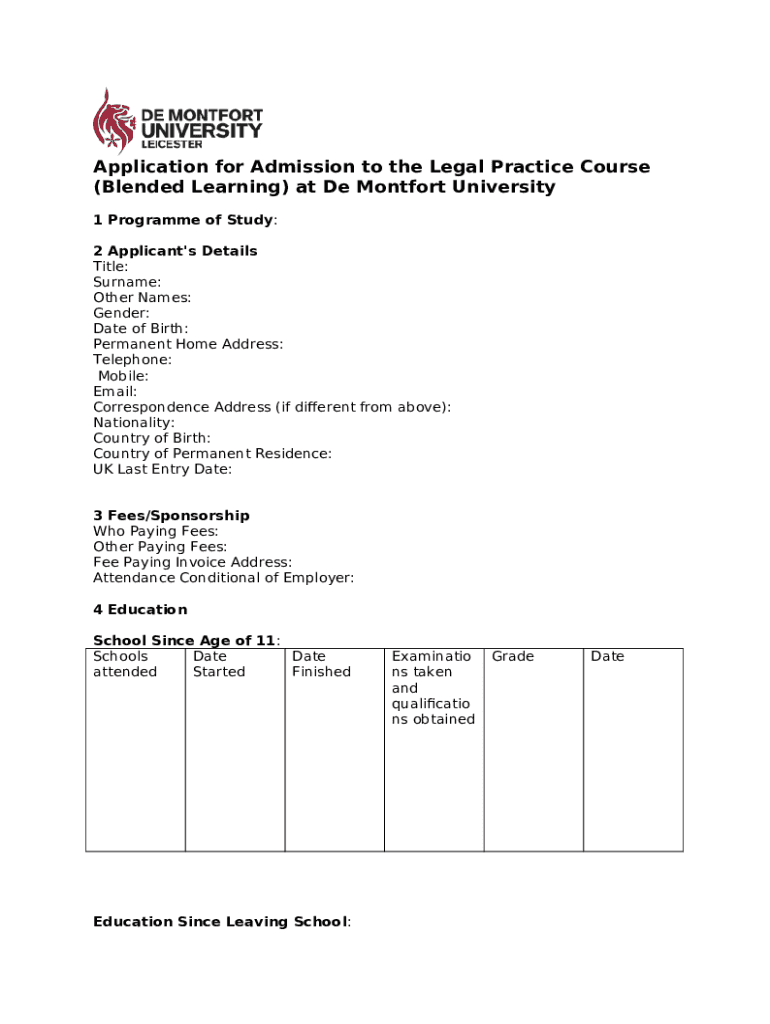 DMU LPC Blended Learning Application - De Montfort University Doc ...