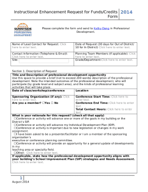 Instructional Enhancement Request for Funds/Credits Doc Template ...