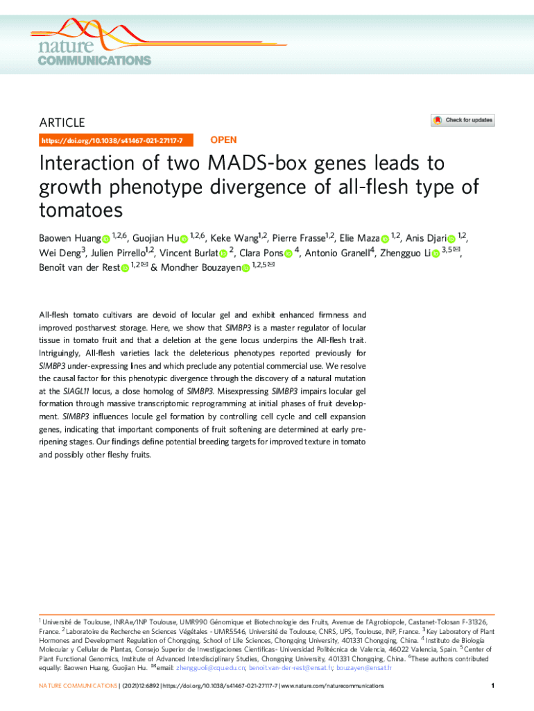 Fillable Online digital csic Interaction of two MADS-box genes leads to ...