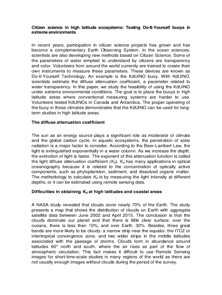 Fillable Online digital csic Citizen science in high latitude ...