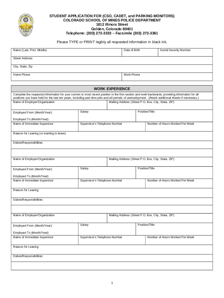 APPLICATION FOR RESERVE POLICE OFFICER POSITION - Campus Tour Doc ...