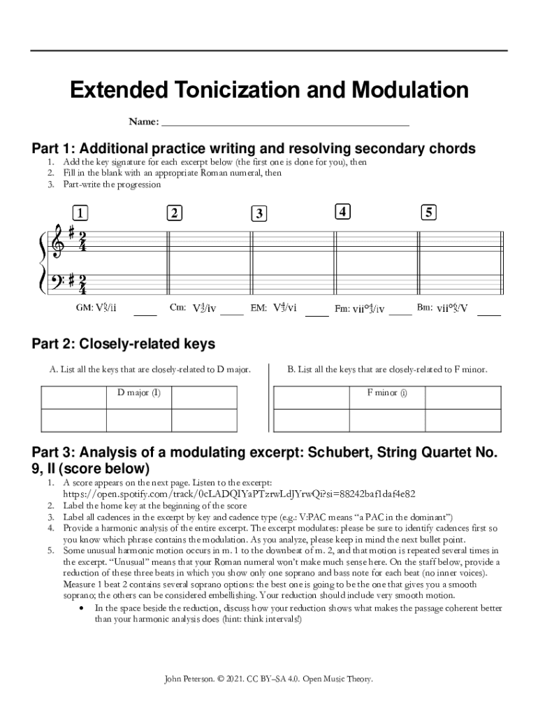 Fillable Online Extended Tonicization and Modulation - VIVA Open ...