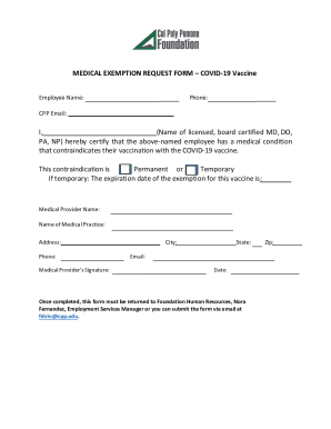 Fillable Online MEDICAL EXEMPTION REQUEST FORM COVID-19 Vaccine Fax ...